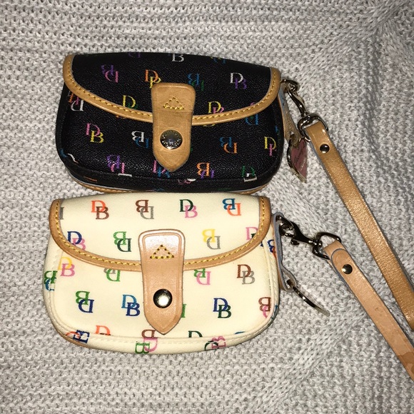Dooney & Bourke | Bags | Dooney And Bourke Leather Logo Wristlets ...